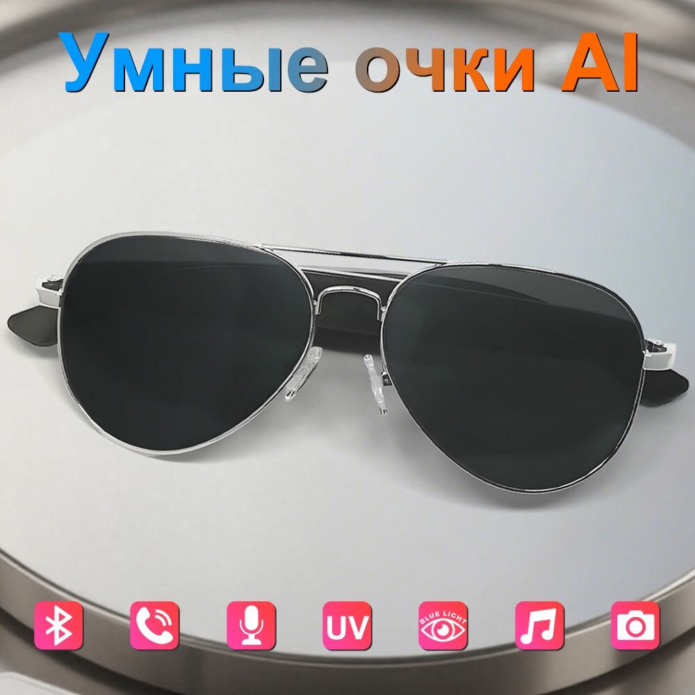 Умные очки с AI-переводчиком: Переводчик в реальном времени для 100+ языков, музыка и звонки.