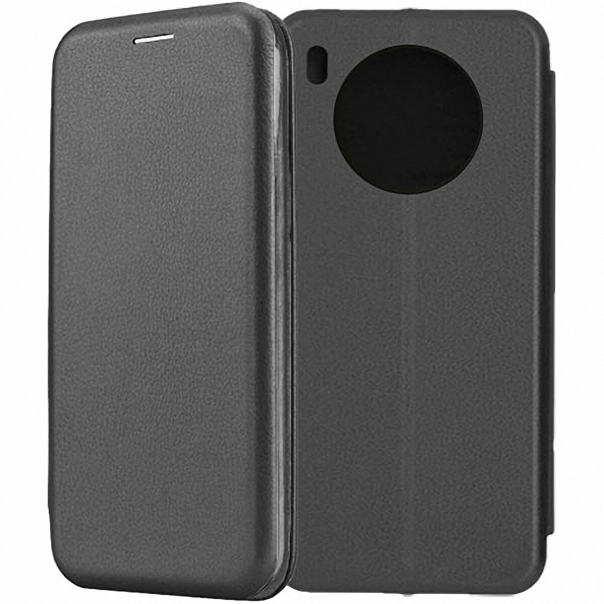 Чехол книжка для Honor 50 Lite черный / подставка, отделение для карт