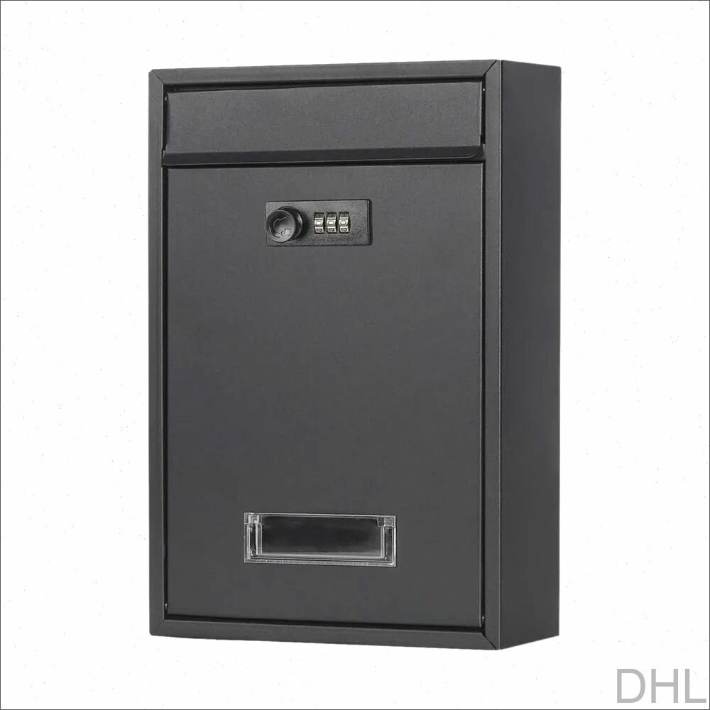 Почтовый ящик 320 мм x 217 мм x 84 мм, черный матовый