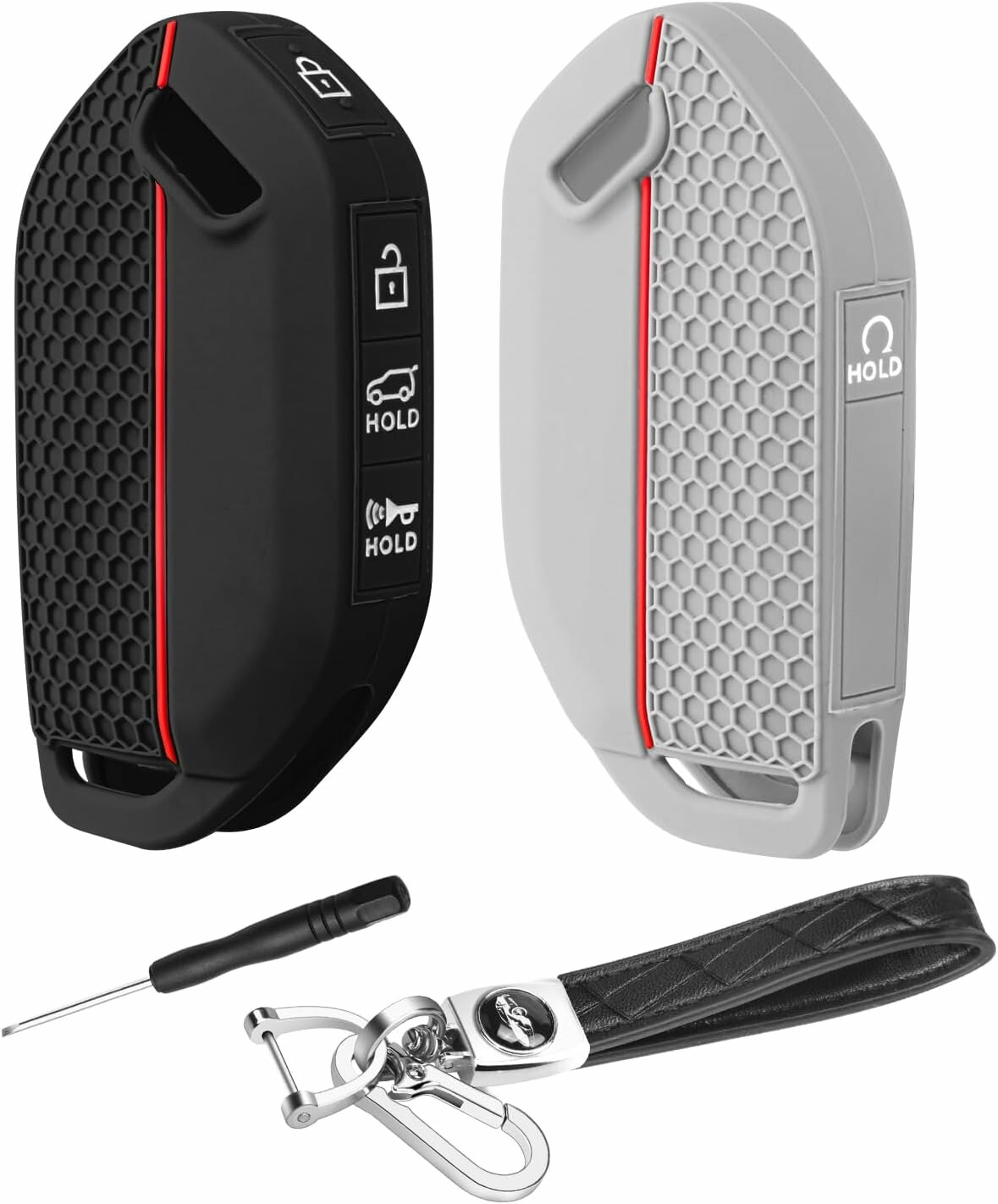 Чехол для брелока Kia из 2 предметов с брелоком, мягкая силиконовая защита, совместимая с Kia Telluride 2023-2026 годов,