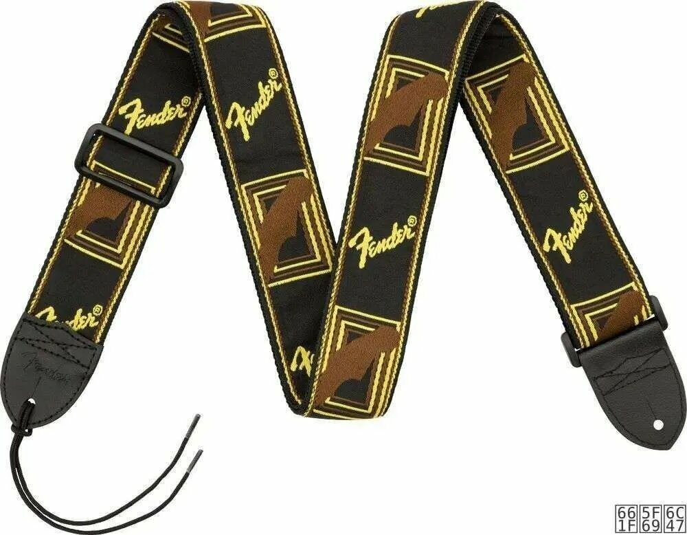 Ремень для гитары Fender Monogrammed Strap Black/Yellow/Brown 2"