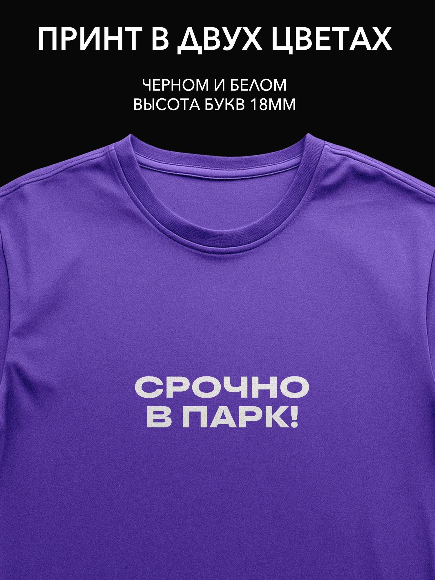 Термопринт надпись "Срочно в парк!" на одежду идеальный принт для фестивалей и прогулок на свежем воздухе!