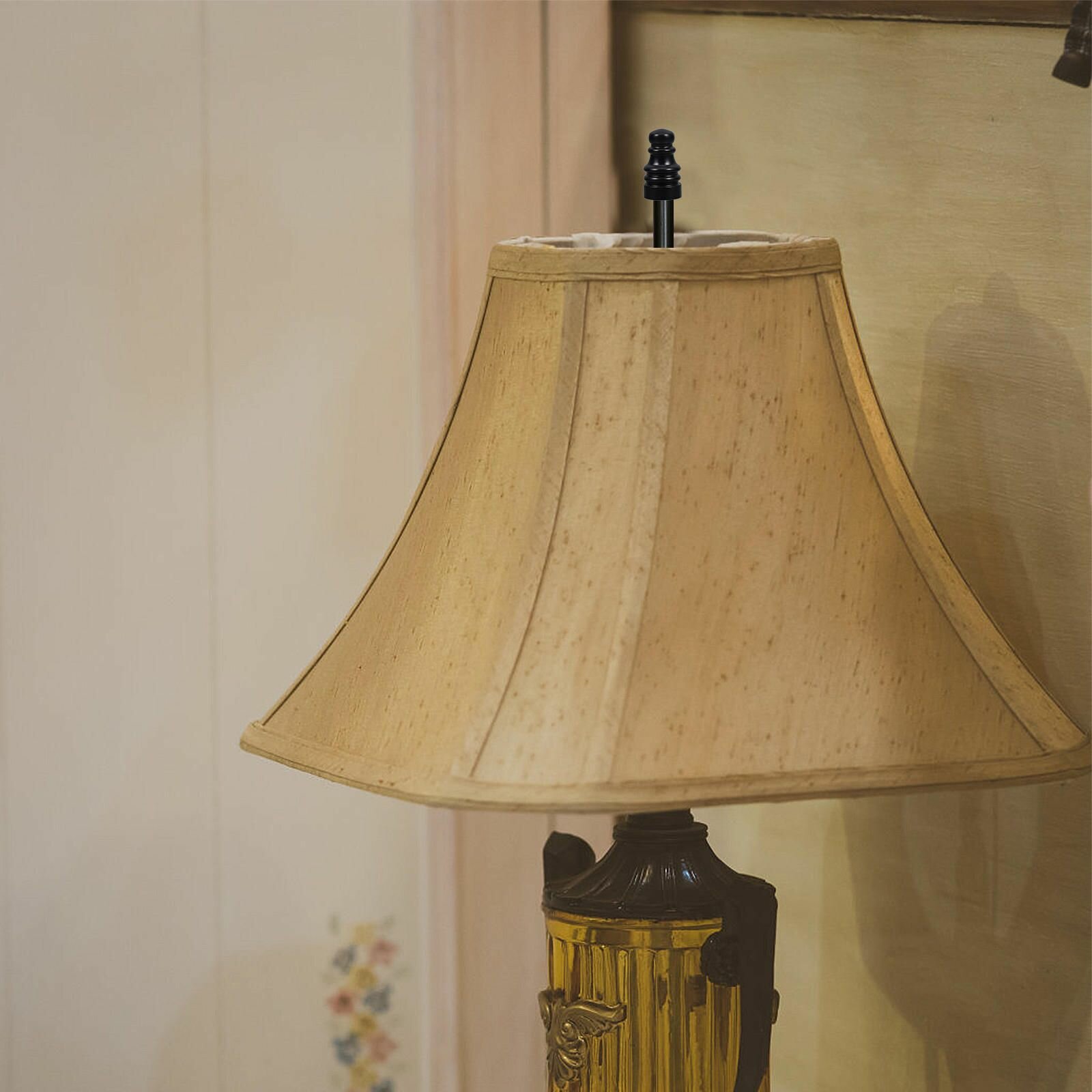 Металлический декоративный наконечник с роговой крышкой для настольных и напольных ламп, черный, 2 шт