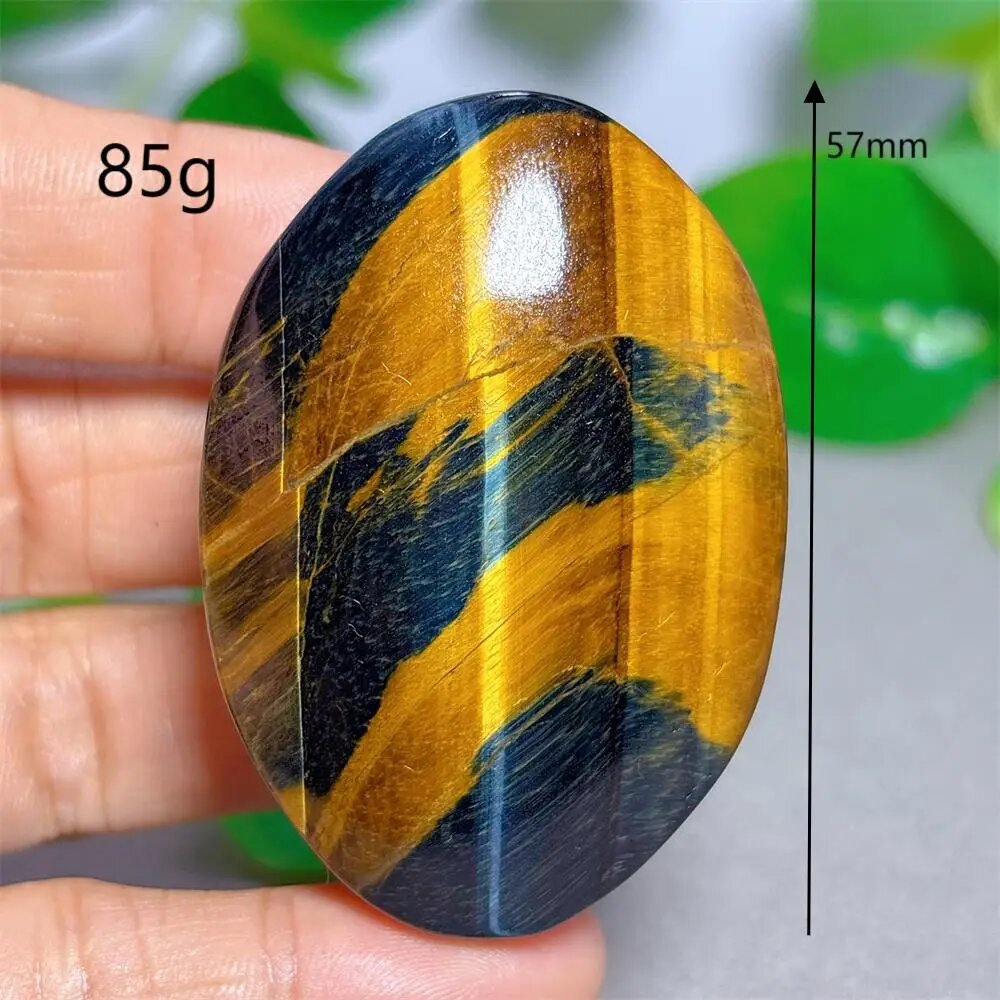 Натуральный тигровый глаз, сине-желтый, камень для дома 24