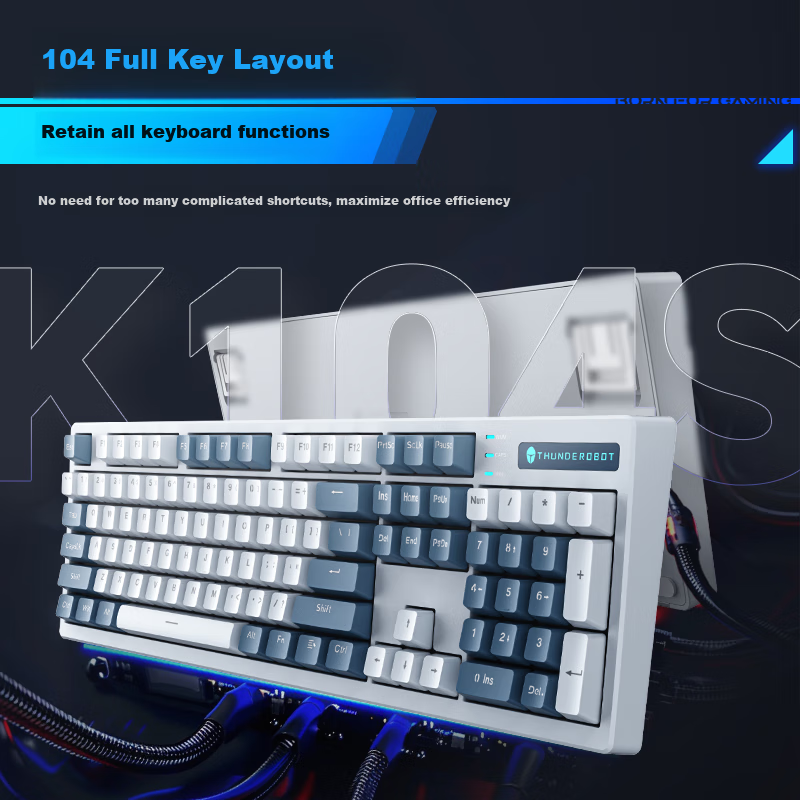 ThundeRobot K104S Проводная механическая клавиатура 104 клавиш полная поддержка N-Key Rollover для игр офиса дома