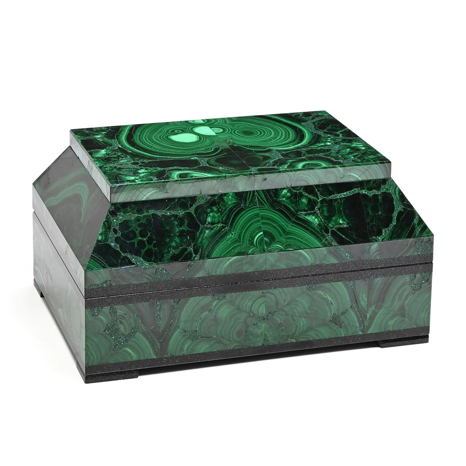 Ларец малахитовый 140*90*75мм .