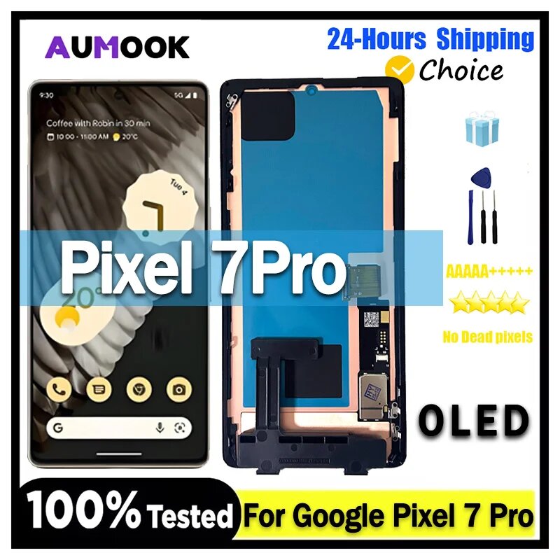 OLED-дисплей для Google Pixel 7 Pro GP4BC, сенсорный экран, дигитайзер для Pixel 7Pro GE2AE GFE4J, замена LCD-экрана