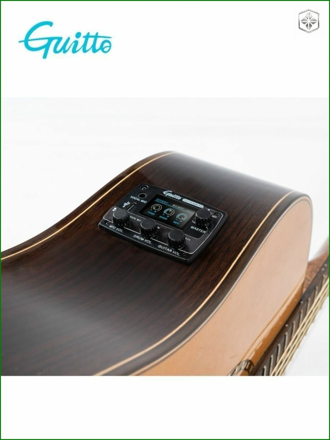 Звукосниматель Guitto GGP-05 вибрационный датчик, Bluetooth, OTG-запись, 5 эффектов, драм-машина, микрофон для перкуссии