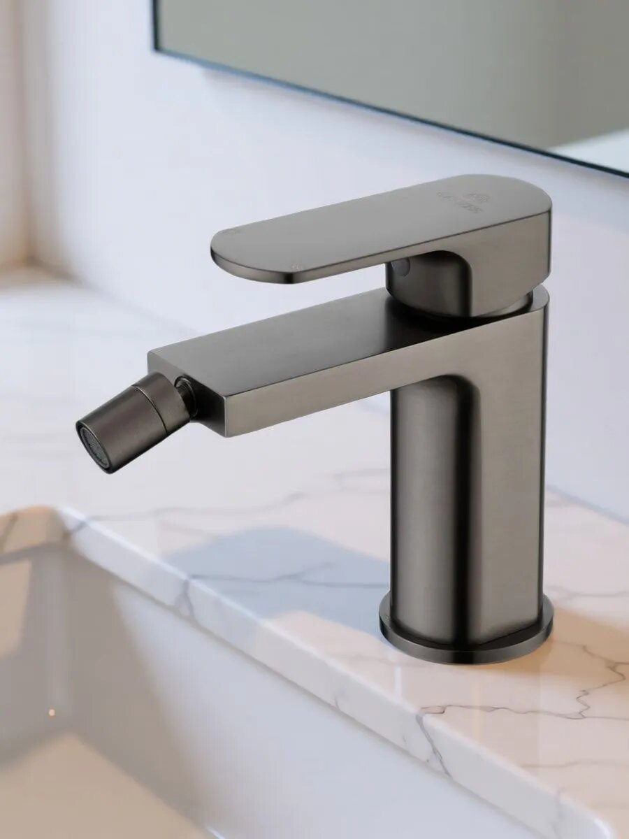 Смеситель однорычажный для биде из латуни Ganzer GZ06151-Q цвет графит