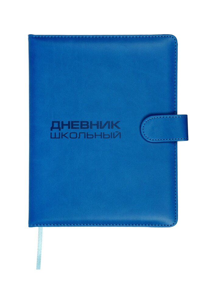 Дневник школьный 1-11 класс, ляссе, обложка искусственная кожа, с хлястиком, синий