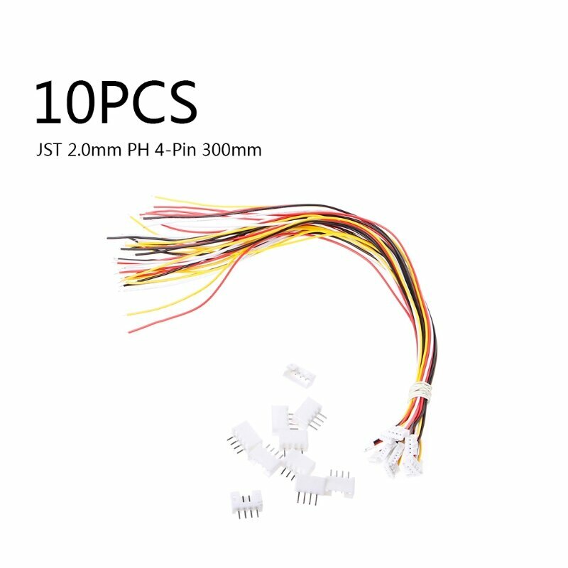 10 комплектов Mini Micro JST 2.0 PH 4-контактный разъем с проводами Кабели 300 мм