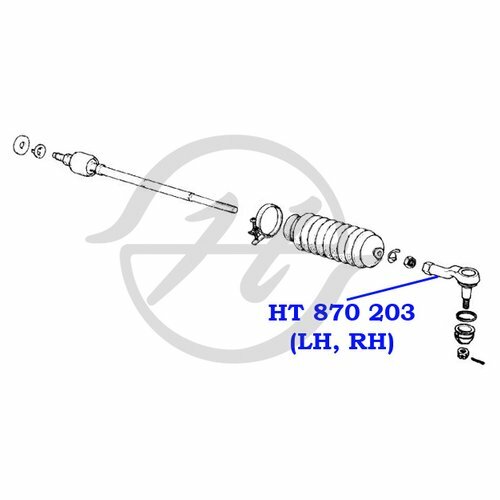 Наконечник рулевой правый Hanse HT870203