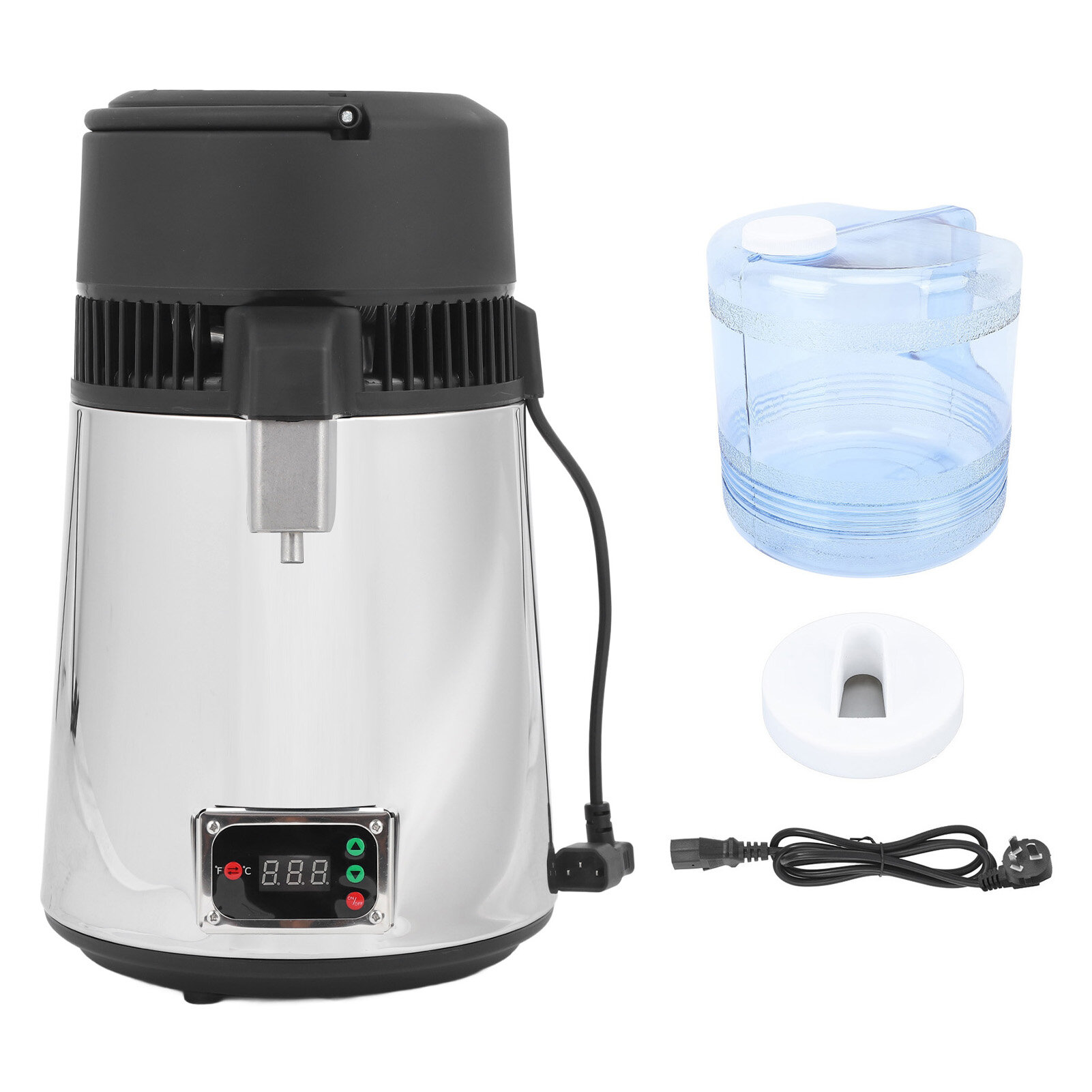 4L Водный дистиллятор 750W Нержавеющая сталь Автоматический аппарат для дистиллированной воды с сини