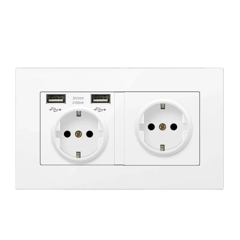 Двойная розетка с USB Depo Guye White(2 USB)