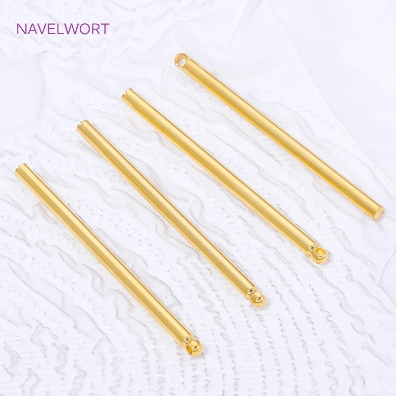 Шармы-цилиндры из латуни с позолотой NAVELWORT 18K, 11-50 мм