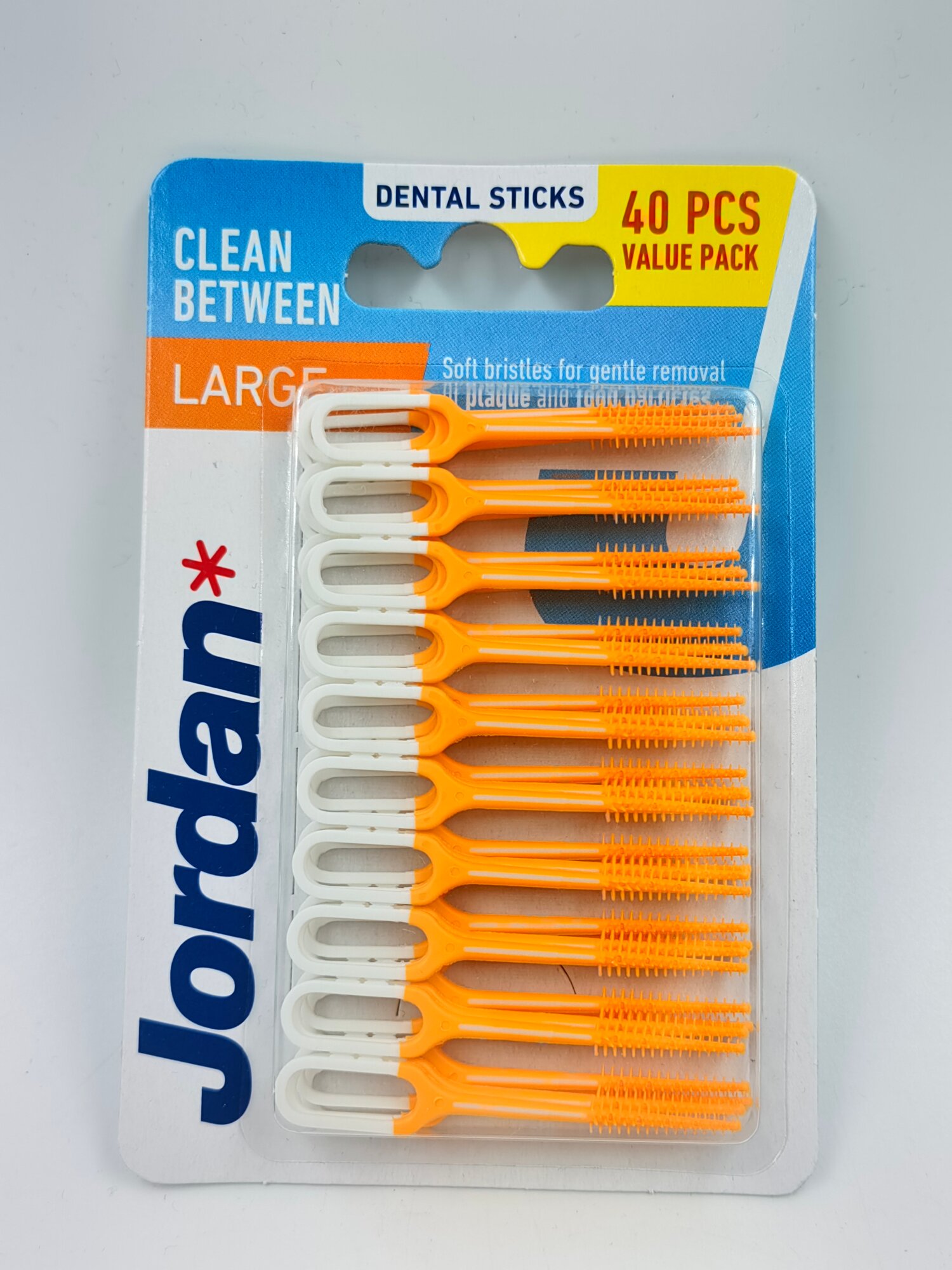 Зубочистки Jordan Clean Between Large 40 шт, оранжевые, мягкие