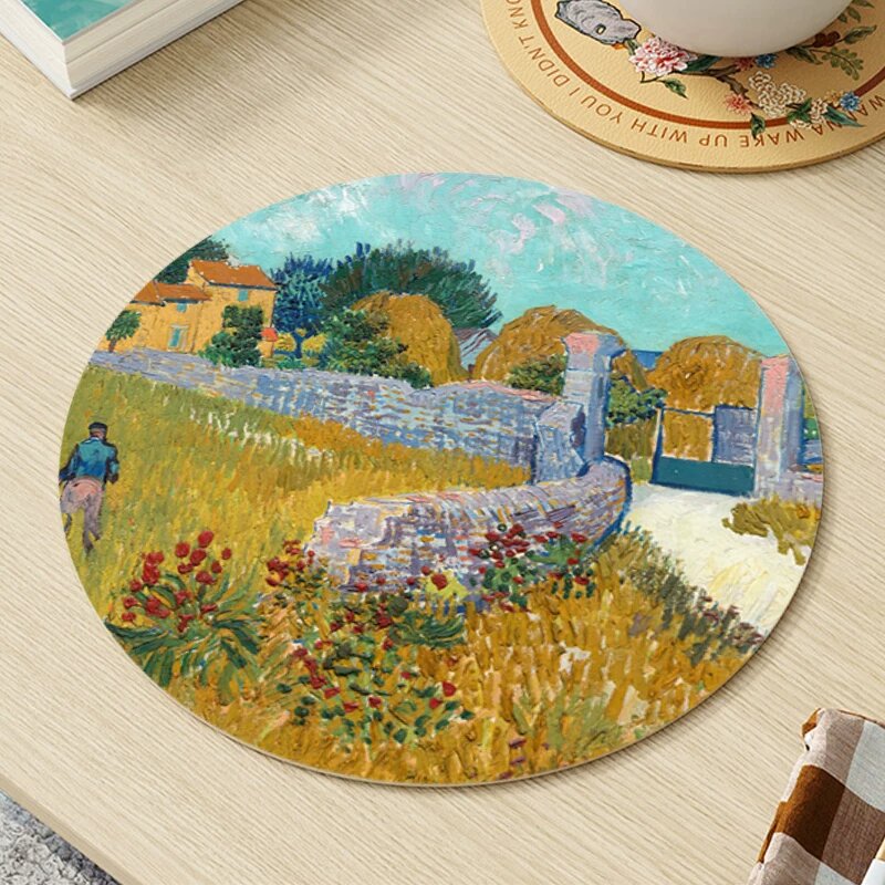Салфетка-подставочка Rural Landscape 10 см диаметр, термостойкая, нескользящая для чашек и кружек