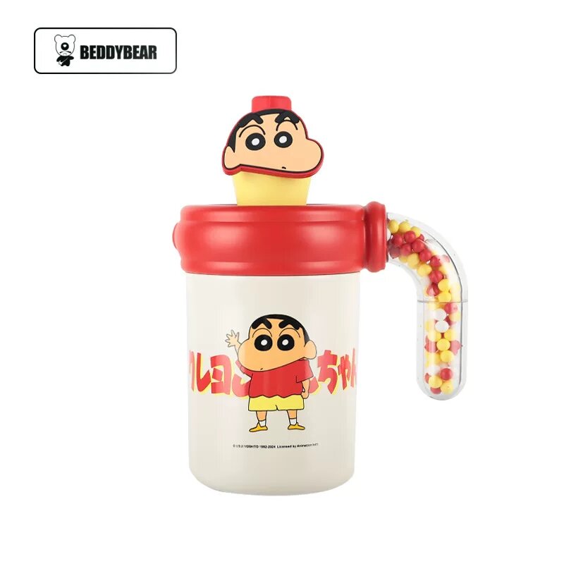 Кружка-термос с морскими шариками Crayon Shin-chan 400 мл с крышкой, соломкой и разделителем чая