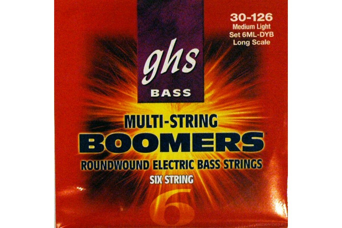 GHS 6ML-DYB 6-String Bass Boomers Medium Light 30-126