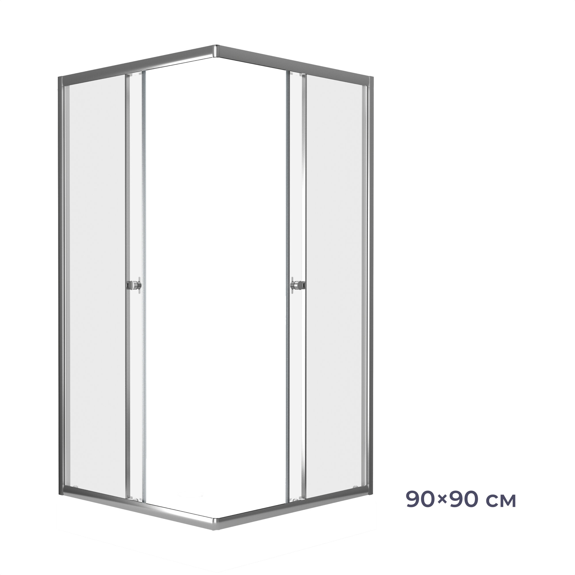 Душевое ограждение Homsly, хром, квадратное 90*90 см, коллекция Basic, 4H-010-CS90-BSC