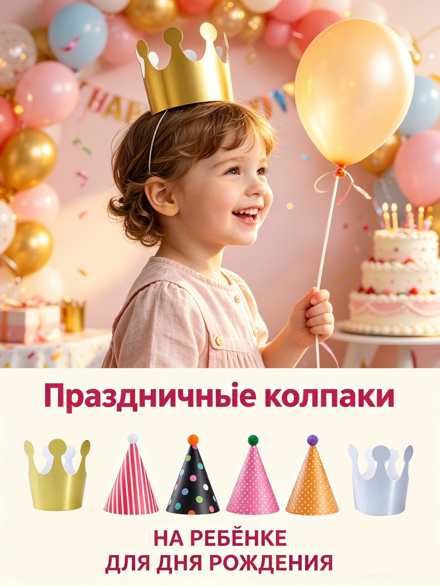 Набор разноцветных колпаков для вечеринки с эластичными завязками, 11 штук