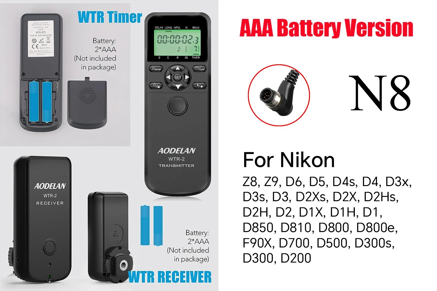 Дистанционный таймер AODELAN WTR-2 AAA для Nikon