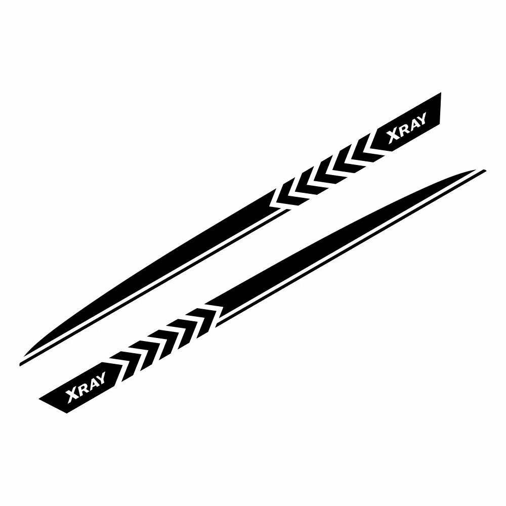 Наклейка на бок авто Xray, Glossy Black, графические полосы