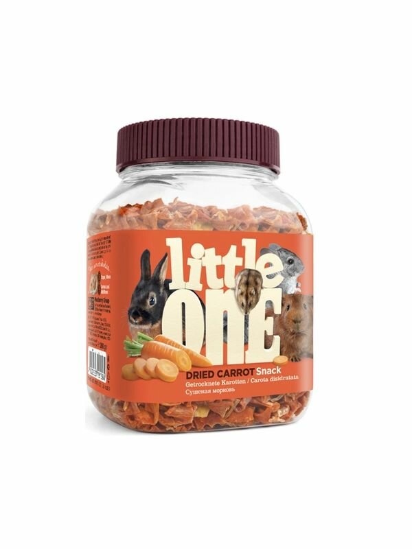 Little One Лакомство для всех видов грызунов, сушеная морковь, 200 гр, 1 уп