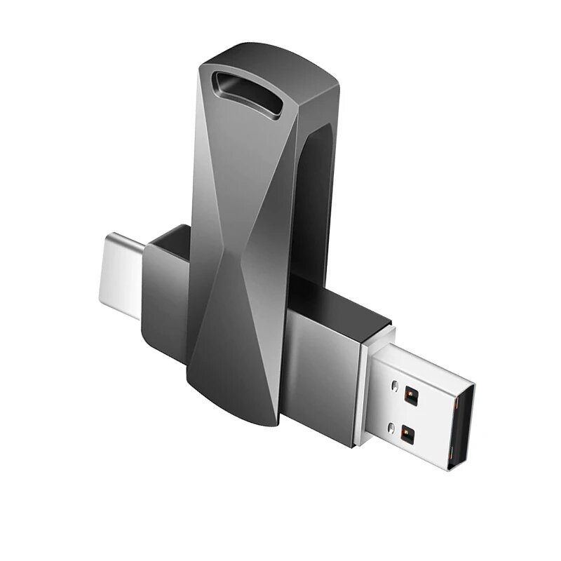 Amzwn Флэш-накопитель USB 2.0 металлический 128/64/32/16 ГБ 128 GB, Серый, Gray