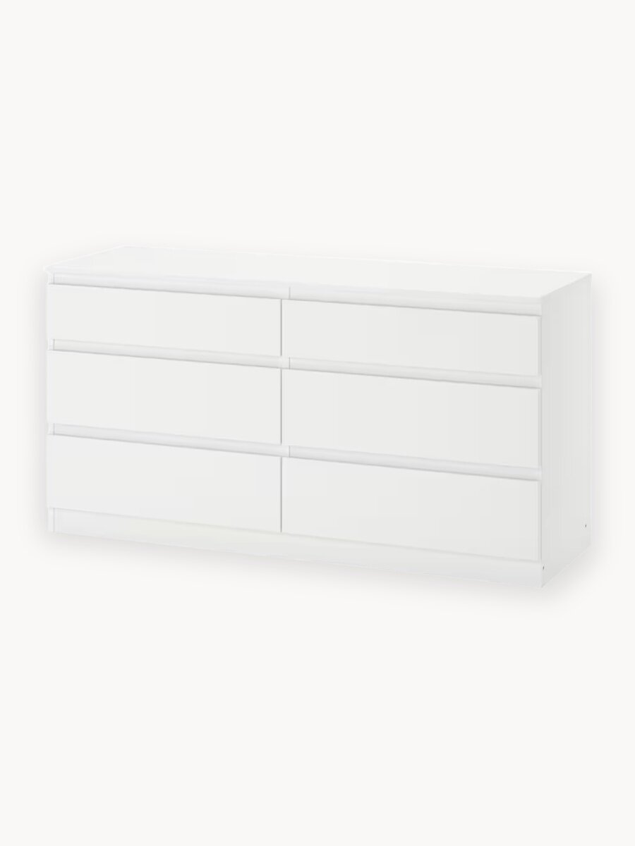 Комод икеа куллен, IKEA KULLEN, белый, с 6 выдвижными ящиками, 140x72x40 см