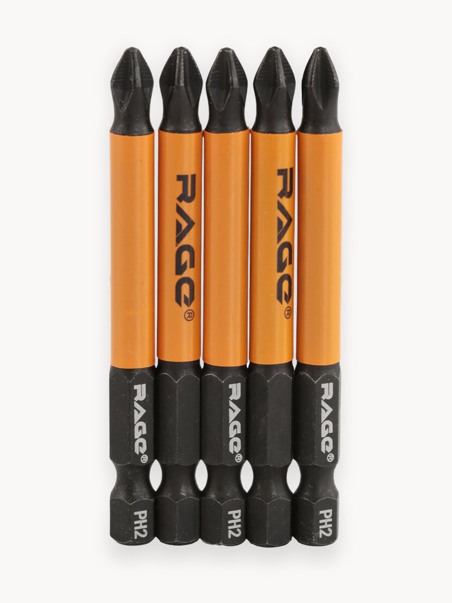 Биты магнитные S2 PH2 х 70 мм 5 шт RAGE by VIRA