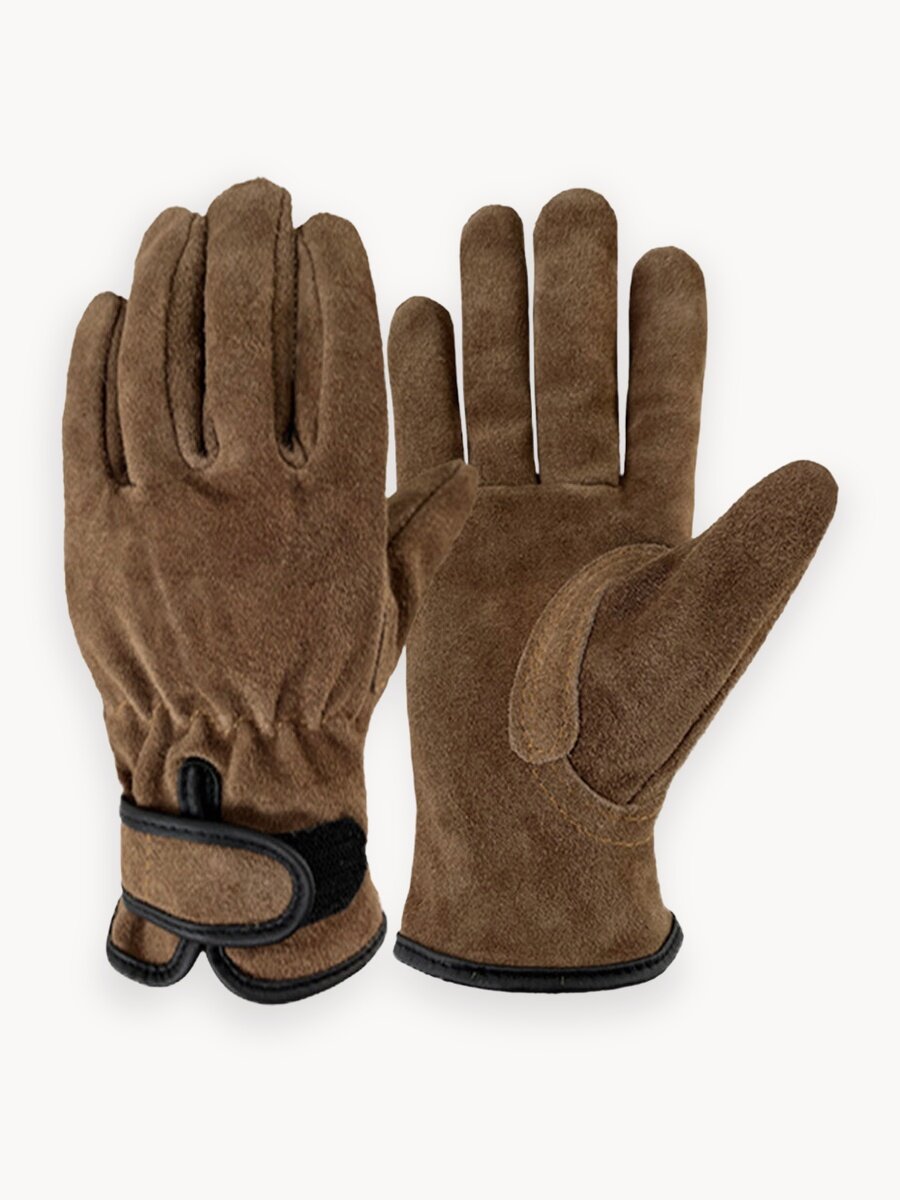 1 пара защитных перчаток из коровьей кожи для активного отдыха, кемпинга, сварки, садоводства, сбора урожая, тяжелого подъема, огнестойкие, с противоскользящим покрытием, защитные перчатки для работы. , XL