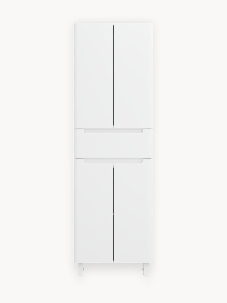 Шкаф пенал в ванную комнату, Fauraplus Линда 60-1 белый, глянцевый, эмаль.