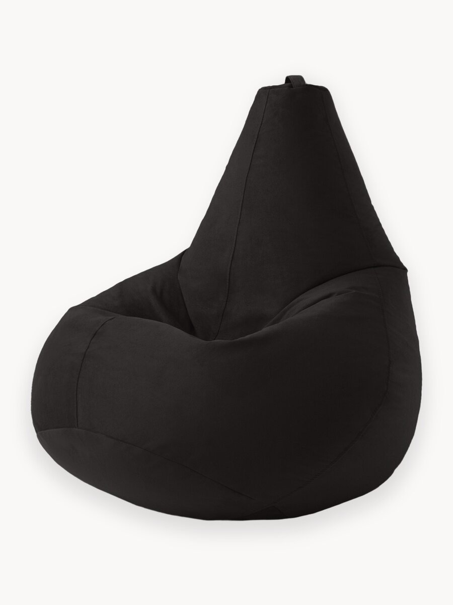 Кресло мешок Laavi Home кресло груша, размер ХXXXL, мебельный велюр, черный