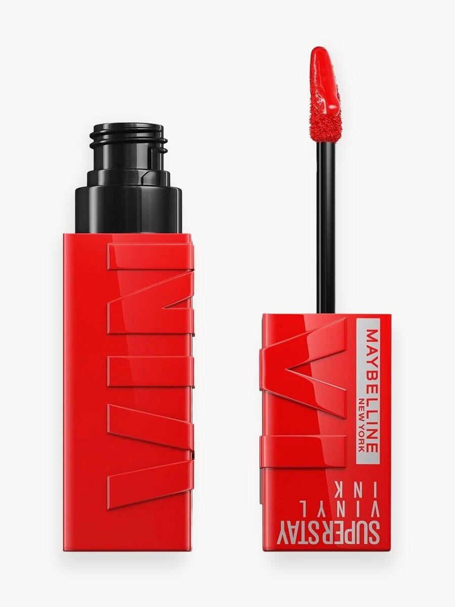 Maybelline New York Помада для губ Super Stay Vinyl Ink, 25 Red-Hot, жидкая стойкая сияющая, 4.2 мл