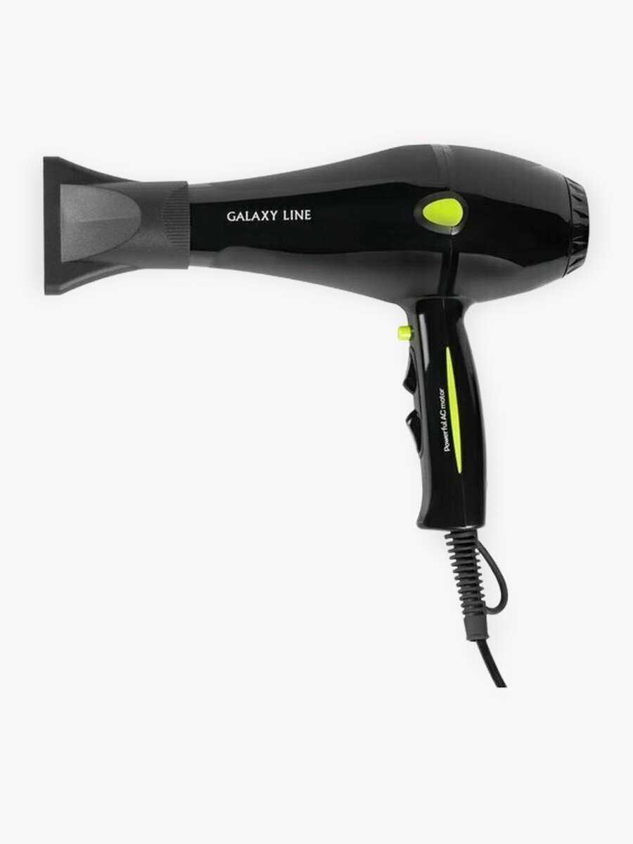 Фен GALAXY LINE GL4340, профессиональный, мощность 2200Вт, 3 температурных режима, чёрный