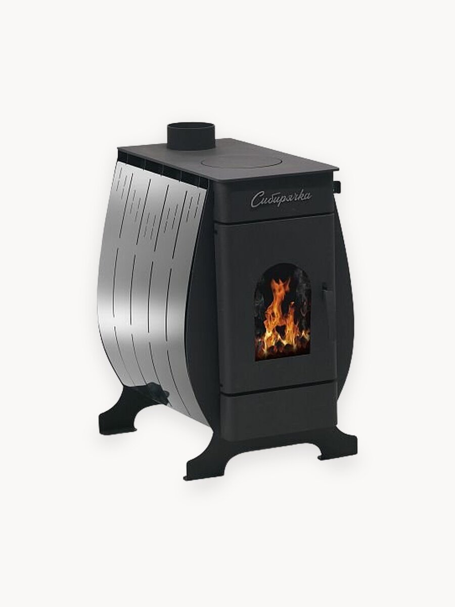 Печь воздухогрейная "Сибирячка" 12 кВт. Кожух из нержавеющей стали