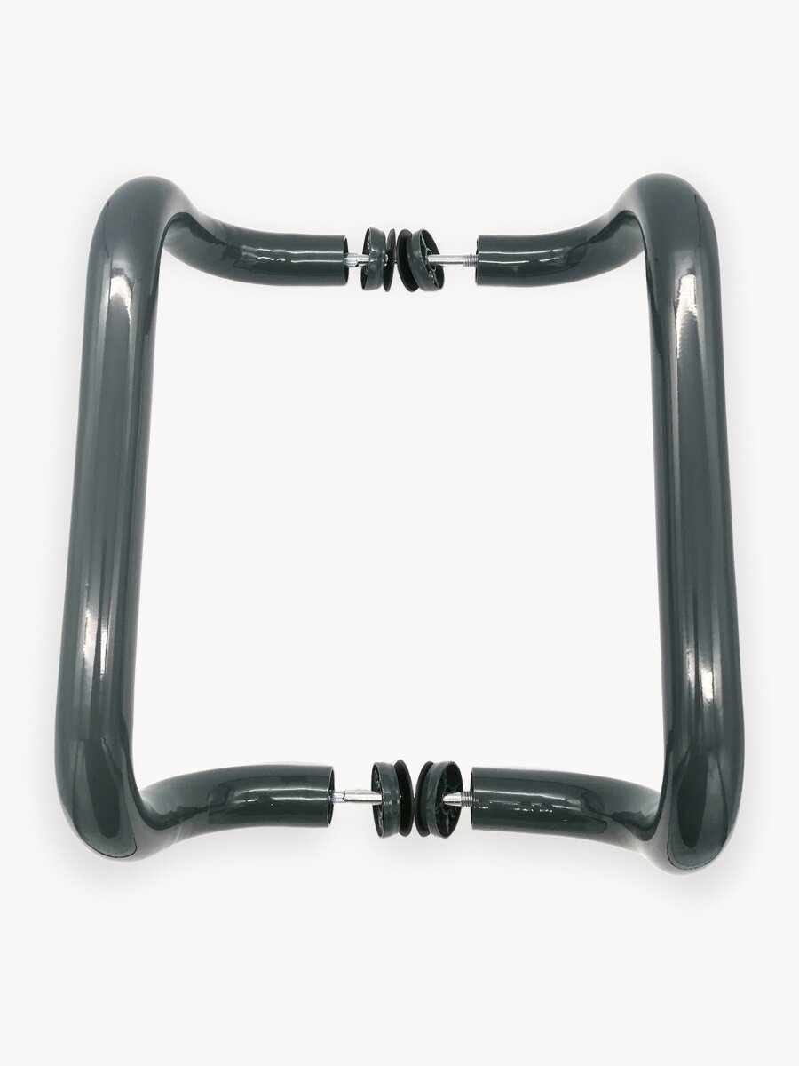 Ручка скоба дверная бугельная 300 мм для пластиковых и алюминиевых дверей антрацит