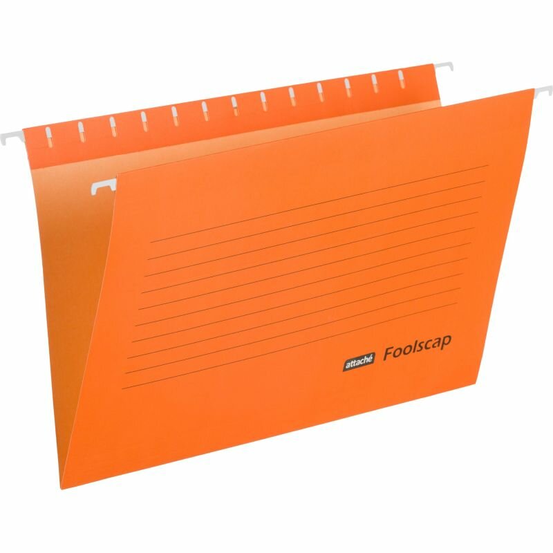 Папка подвесная Attache Foolscap, картон оранжевый, до 200 листов, 5 шт./уп.