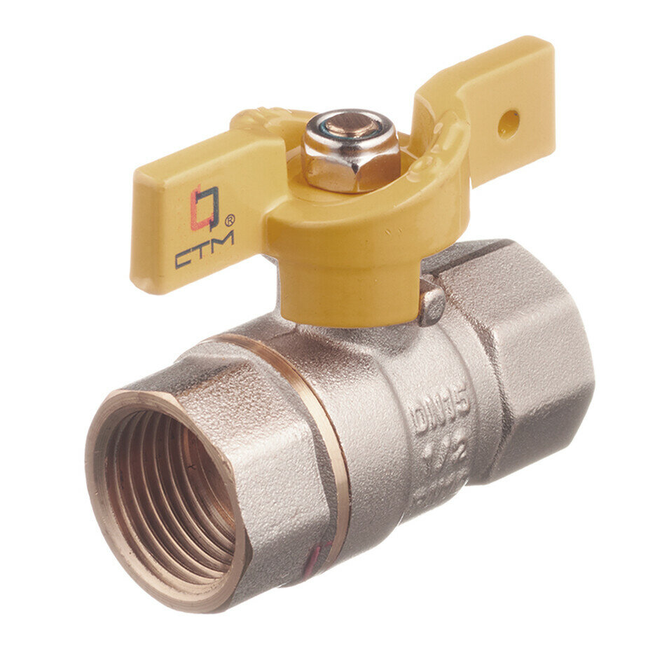 Кран шаровой газовый 1/2 ВР(г) х 1/2 ВР(г) бабочка