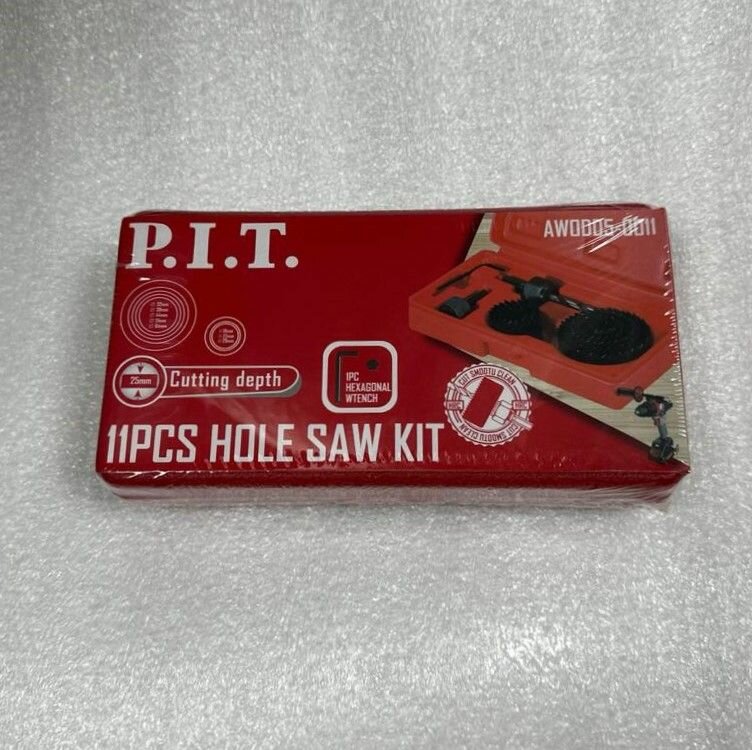 Набор AWOD05-0011 PIT сверл коронок кольцевых пил по дереву 64х19мм 11 предметов