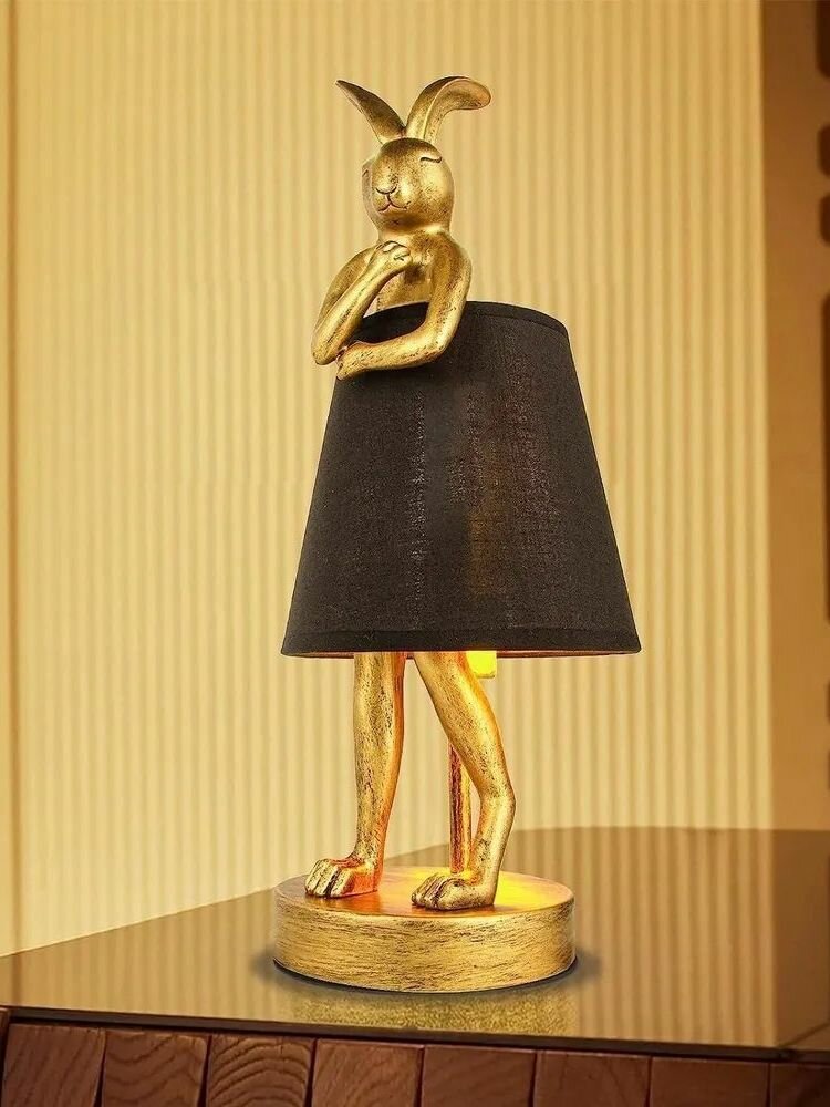 Настольная лампа в виде кролика, настольная лампа из смолы в виде кролика, детский подарок на прикроватную тумбочку