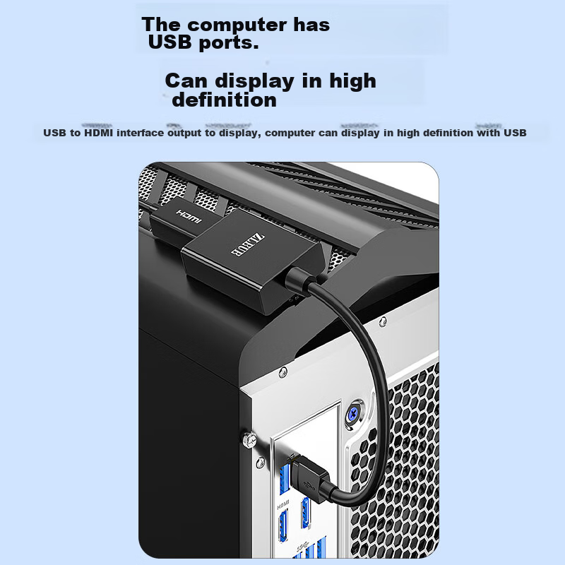 USB to HDMI Converter Cable, Projector Interface Connection Cable, Laptop External Graphics Card to TV High-Definition Screen Mirroring Video Extender, 0.2 Meters, Z101A