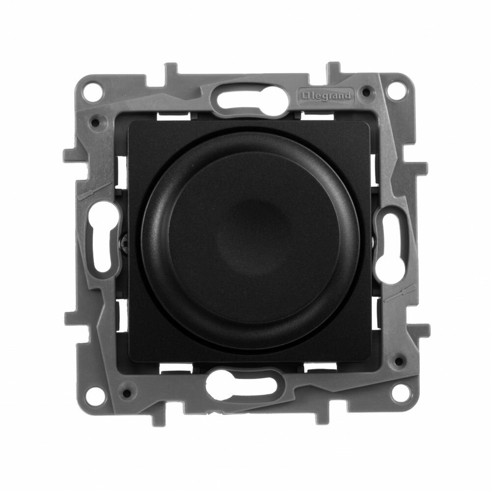 Legrand Etika Антрацит Светорегулятор поворотный, 300Вт, без нейтрали, 672619