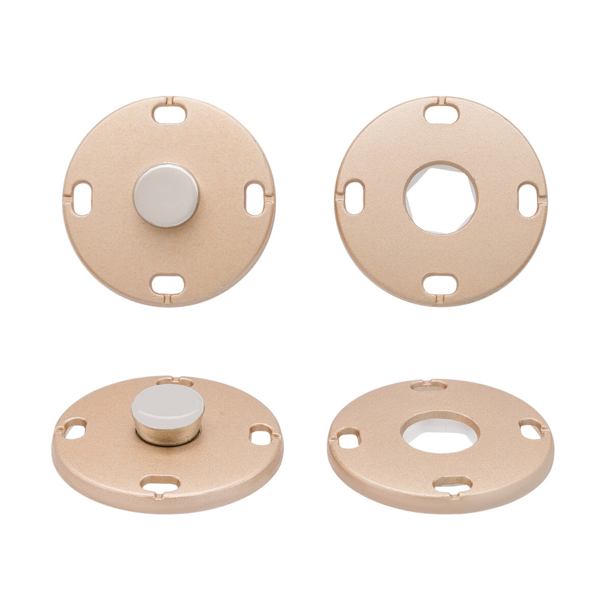 KN11 Кнопки для одежды пришивные металлические 23 мм (золотой), 10 шт