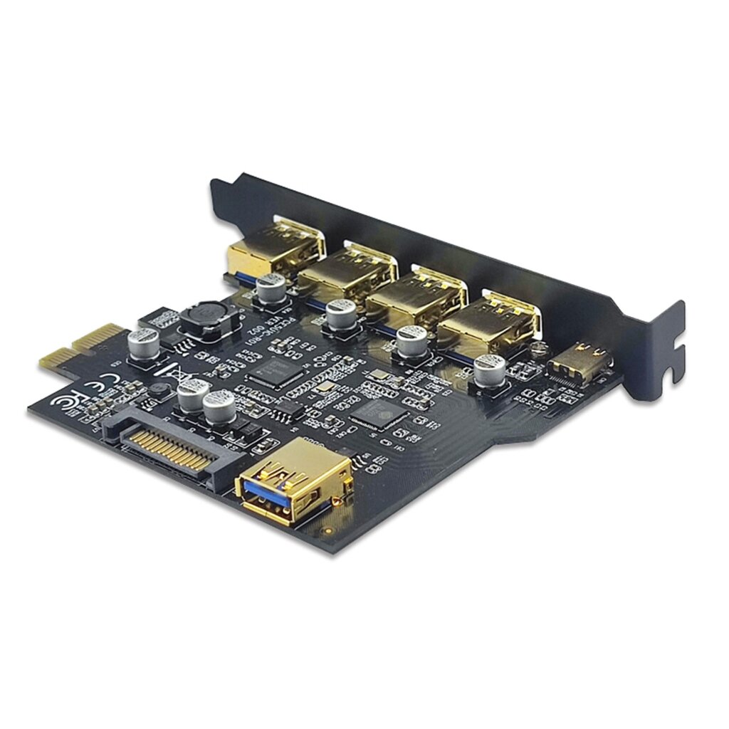 PCI Express X1-USB Type C + 4-портовая USB-карта расширения для пользователей ноутбуков
