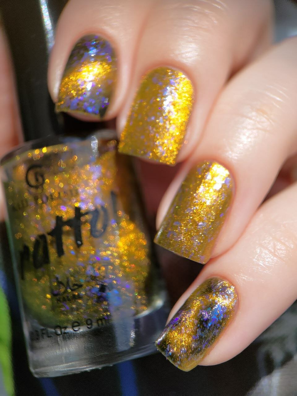 Магнитный лак для ногтей без лампы желтый - Grattol Queen Leila, 9 мл