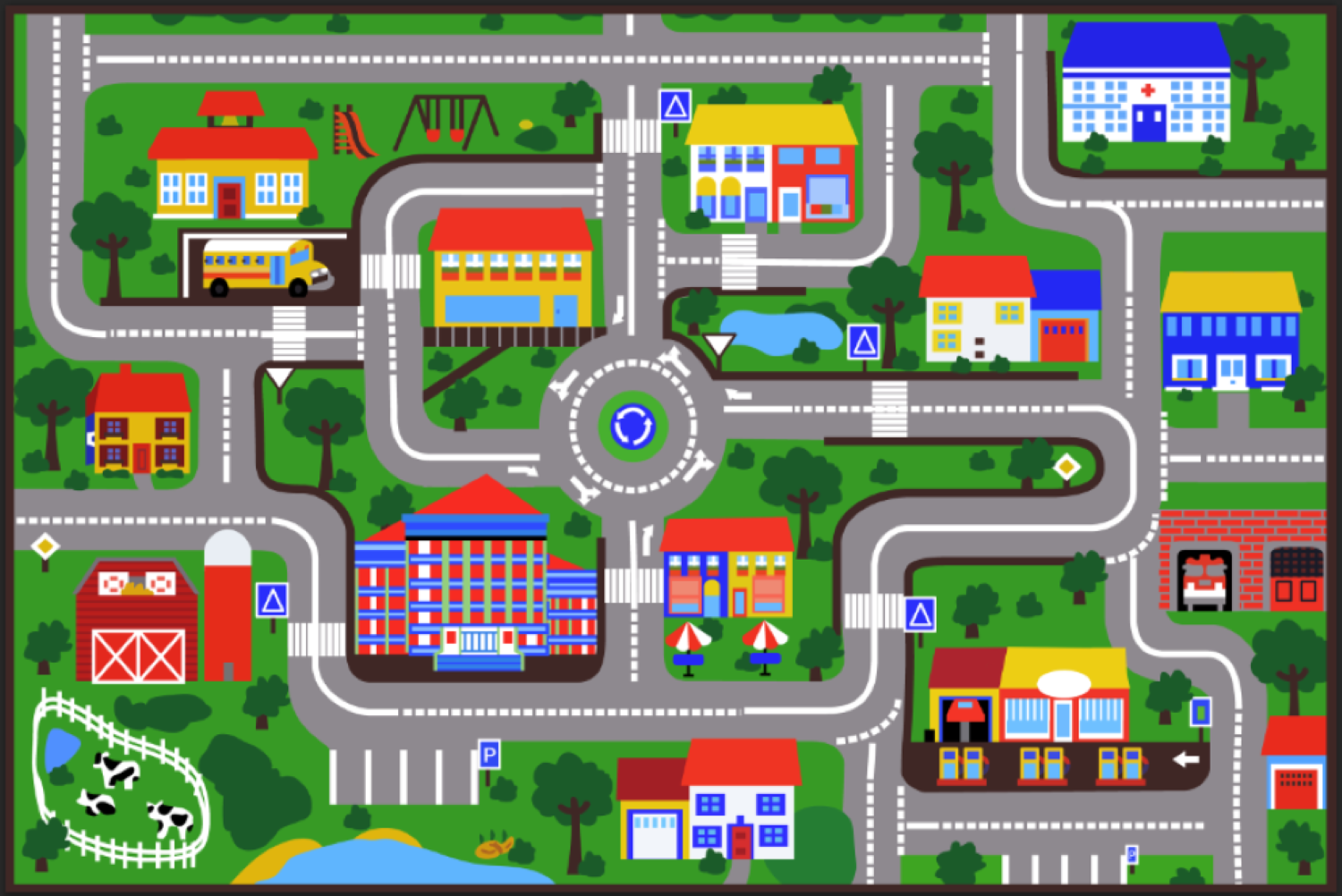 Ковер Joyland A5, 160 см x 230 см, зеленый, детский, противоскользящий, искусственный мех, полиэстер