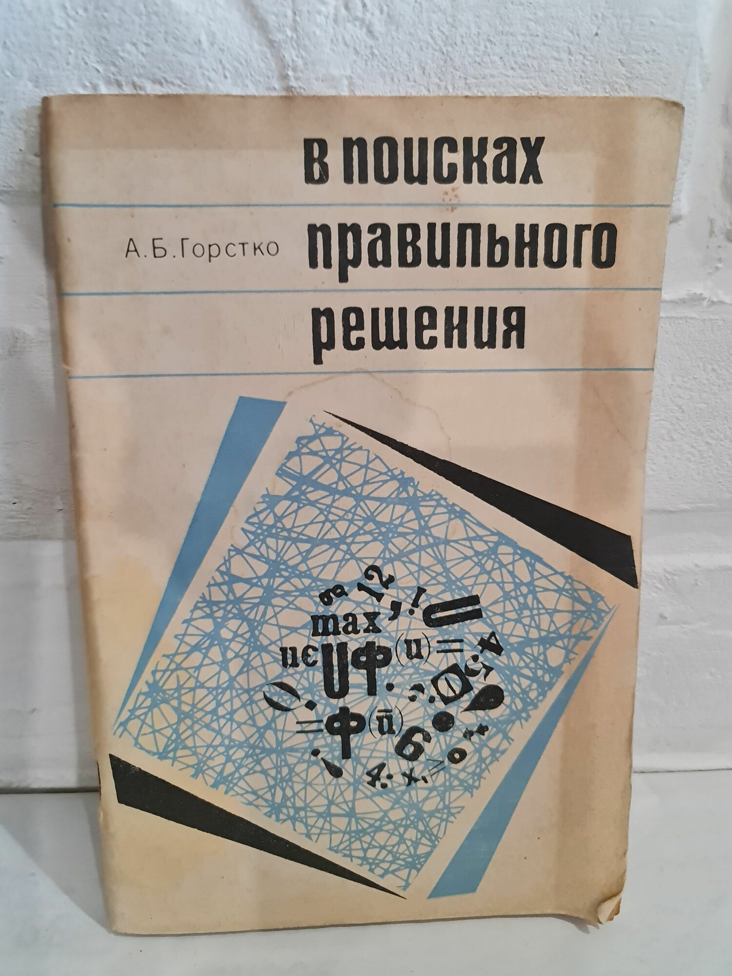 Редкая книга А. Б. Горстко "В поисках правильного решения (о принципах рациональной деятельности человека)", 1970 г.