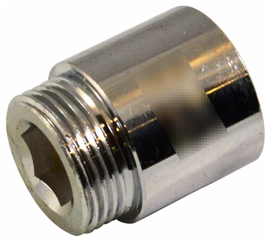 Удлинитель сантехнический СТМ хромированный, из латуни, внутренняя и наружная резьба 1/2дюйма, длина наращивания 40мм / фитинг